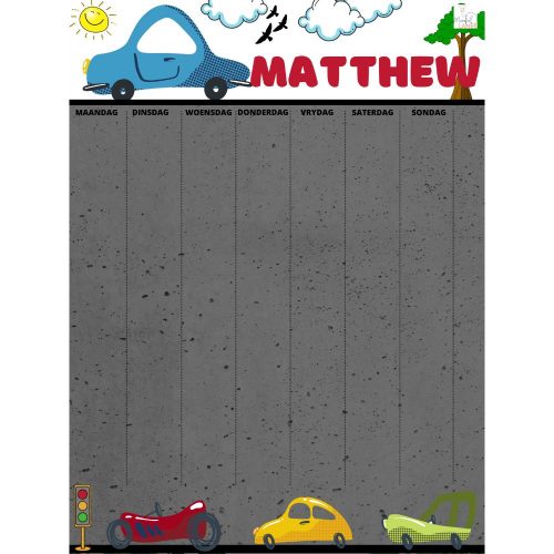 Visual Schedule – Cars - Mindful Lanes